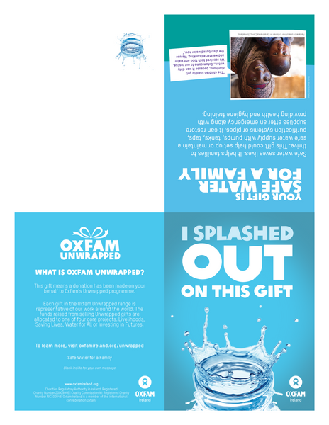 Safe Water for a Family – Oxfam Ireland Uwrapped